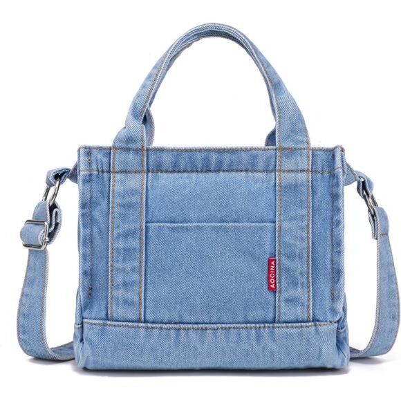 Bags | Denim Purse Jean Tote Bag For Women Size Small | Poshmark